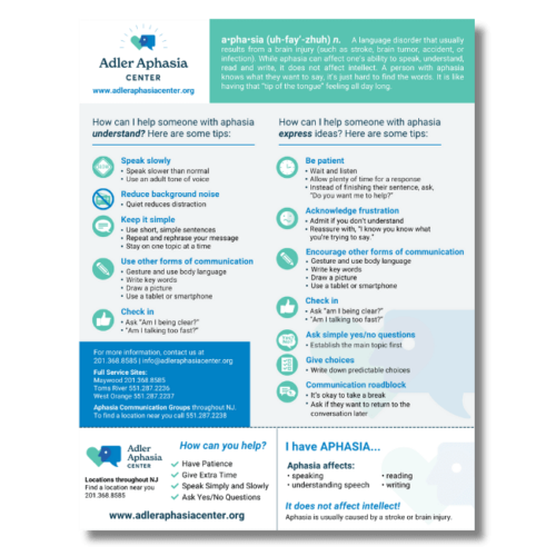 Virtual Aphasia Communication Groups in NJ | Adler Aphasia Center